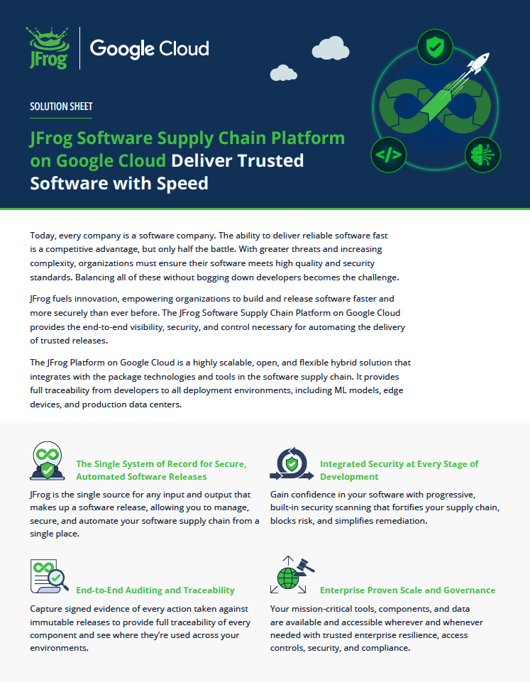 The JFrog Software Supply Chain Platform on Google Cloud | JFrog